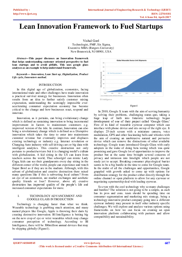 (PDF) IJERT-Lean innovation framework to fuel startups