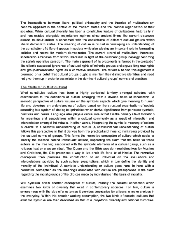 (PDF) Debates on Multiculturalism