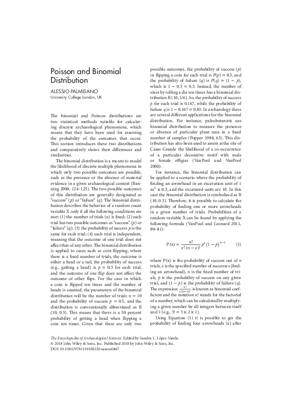 (PDF) Poisson and Binomial Distribution (2018)