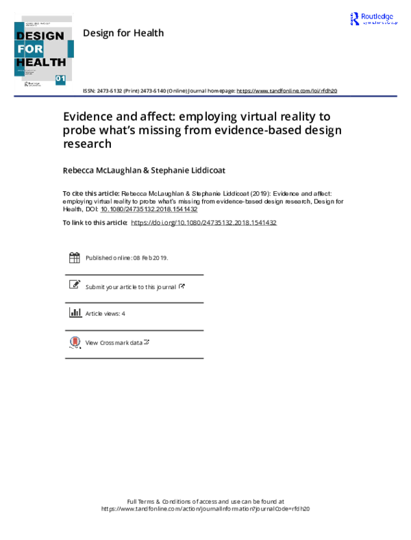 (PDF) Evidence and affect: Employing virtual reality to probe what's ...