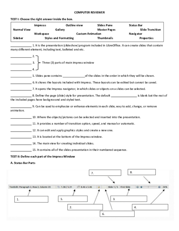 (DOC) COMPUTER REVIEWER TEST I: Choose the right answer inside the box ...