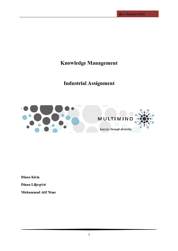 (DOC) Knowledge Management Industrial Assignment