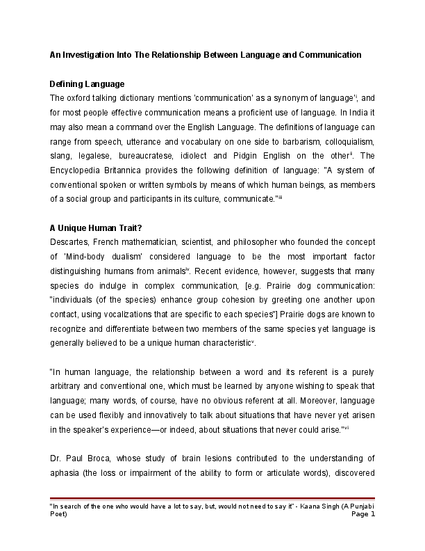 (DOC) An Investigation Into The Relationship Between language And ...
