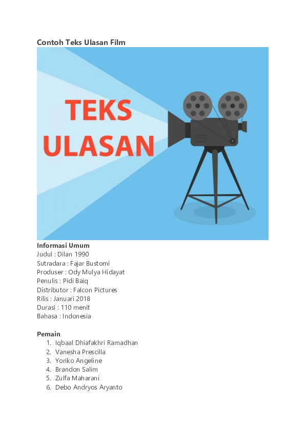 (DOC) Contoh Teks Ulasan Film