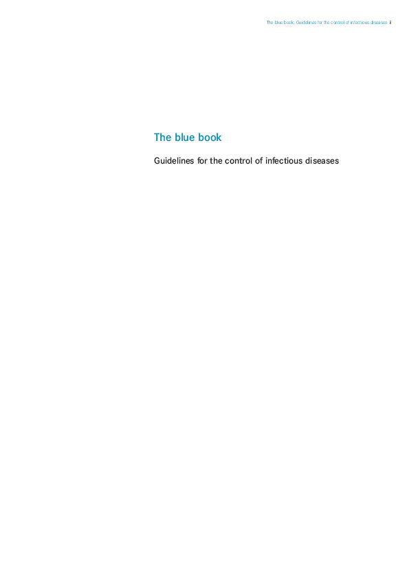 (PDF) Guidelines for the control of infectious diseases The blue book