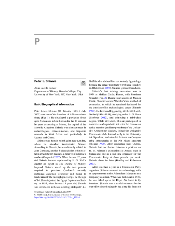 (PDF) Peter L. Shinnie