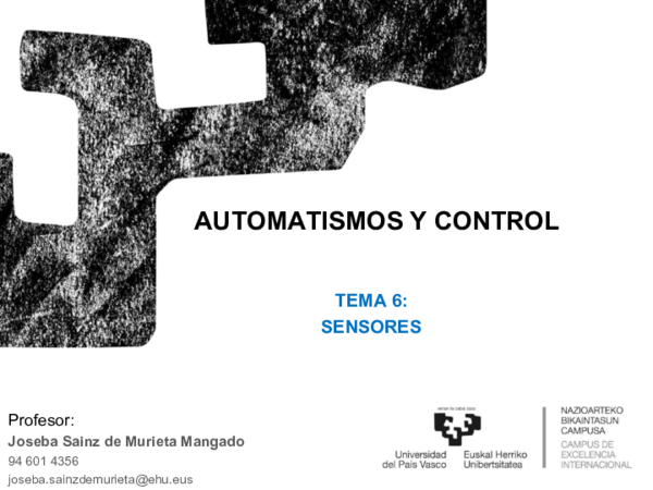 (PDF) AUTOMATISMOS Y CONTROL TEMA 6: SENSORES