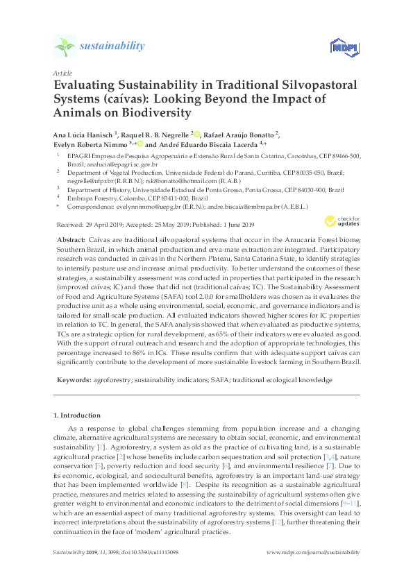 (PDF) Evaluating Sustainability in Traditional Silvopastoral Systems ...