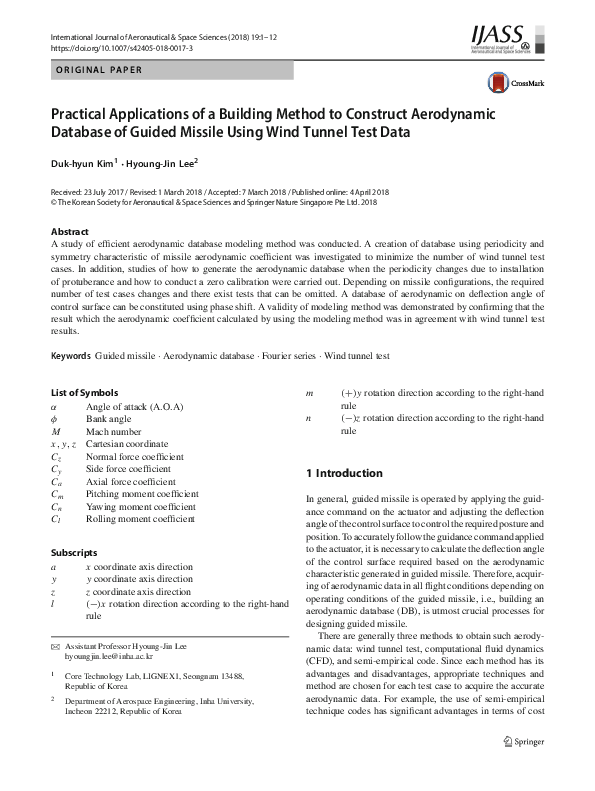 Pdf Practical Applications Of A Building Method To Construct Aerodynamic Database Of Guided
