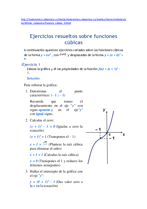 (DOC) FUNCIONES CUBICAS EJERCICIOS