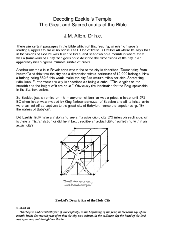 (PDF) Decoding Ezekiel's Temple: The Great and Sacred cubits of the Bible