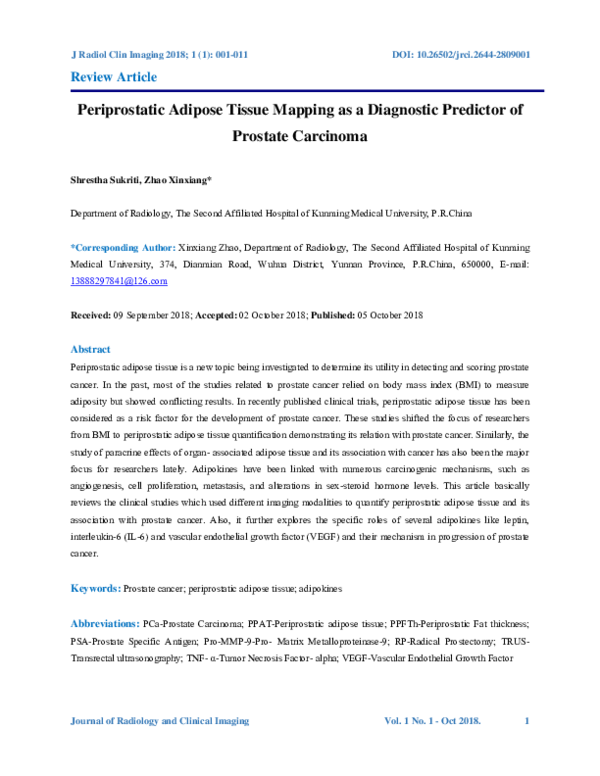 (PDF) Periprostatic Adipose Tissue Mapping as a Diagnostic Predictor of ...
