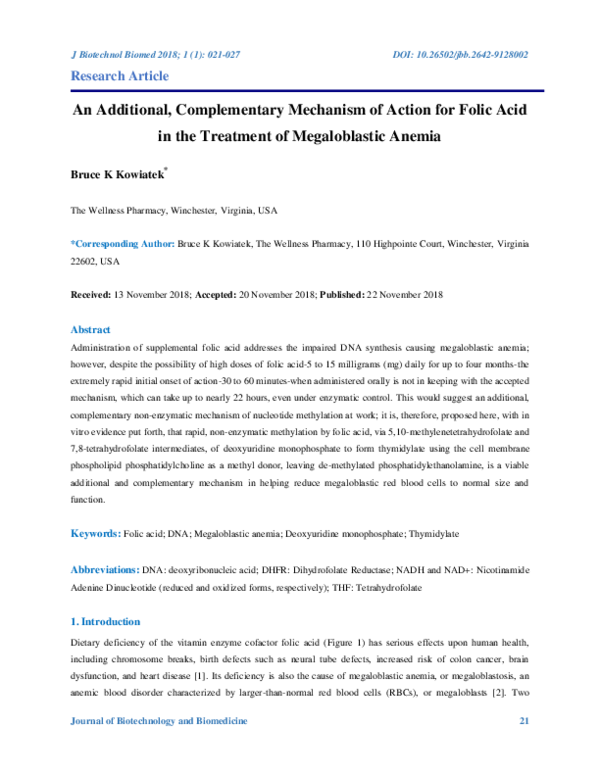 (PDF) Pan additional complementary mechanism of action for folic acid ...