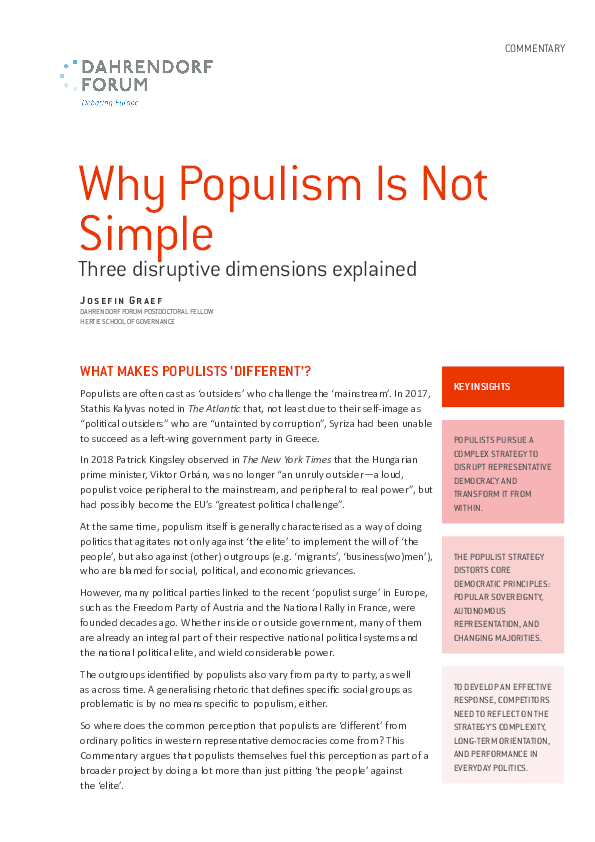 (PDF) Why Populism is Not Simple: Three Dimensions Explained