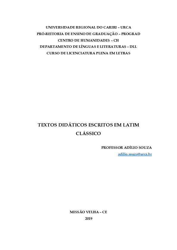 (PDF) Textos didáticos escritos em latim clássico