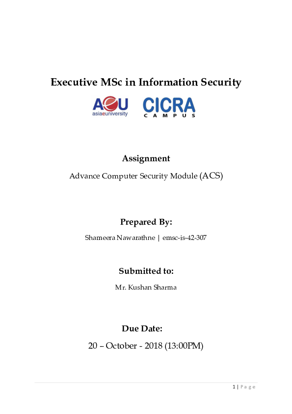 (DOC) ACS Assignment