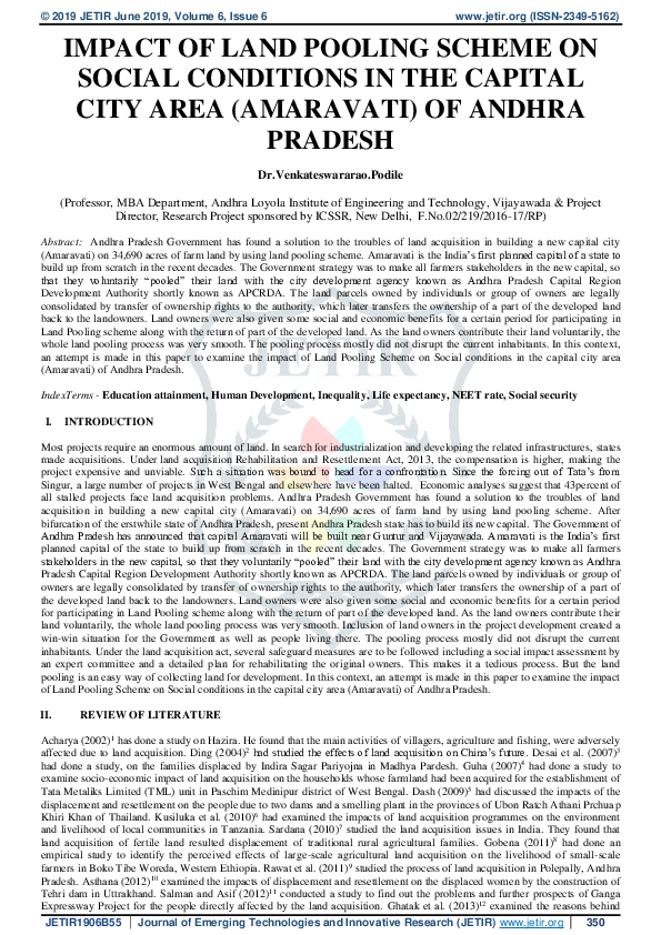 (PDF) Impact of Land Pooling Scheme on Social conditions in the Capital ...
