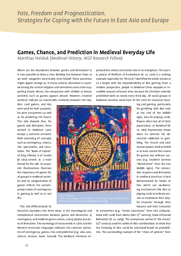 (PDF) Games, Chance, and Prediction in Medieval Everyday Life
