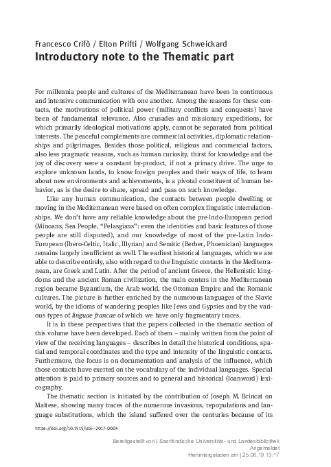 (PDF) Lexicographica 33 - Introductory note to the Thematic part (con ...