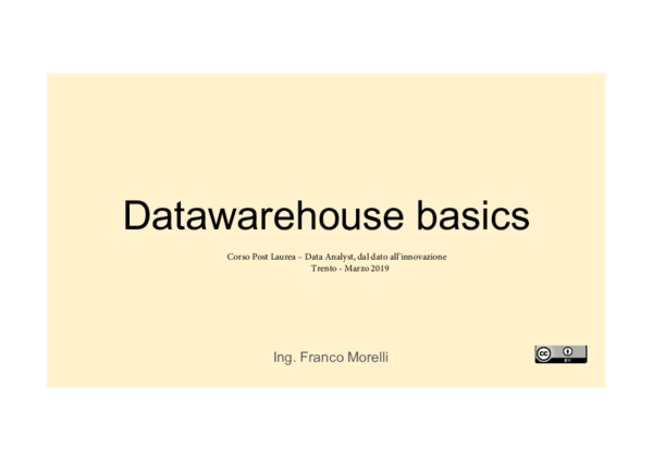 (PDF) Datawarehouse basics