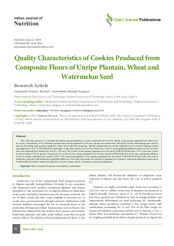 (PDF) Nutrition Open Science Publications