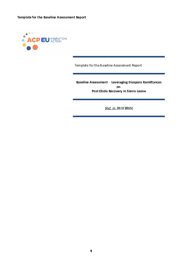 (DOC) Template for the Baseline Assessment Report Template for the ...