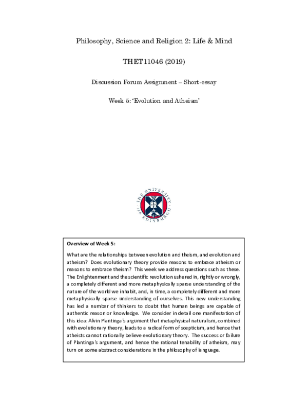 (PDF) Short paper - Evolution and Teleology