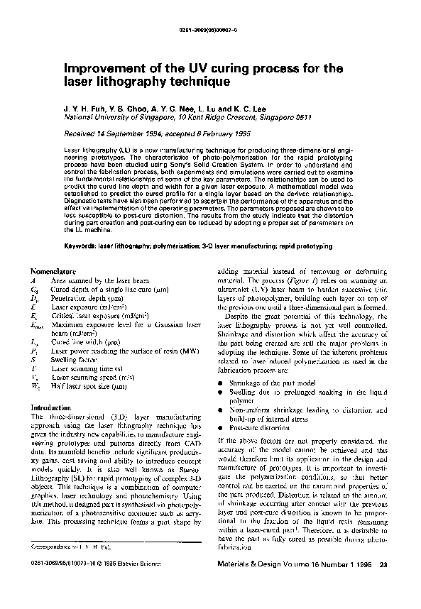 (PDF) Improvement of the UV curing process for the laser lithography ...