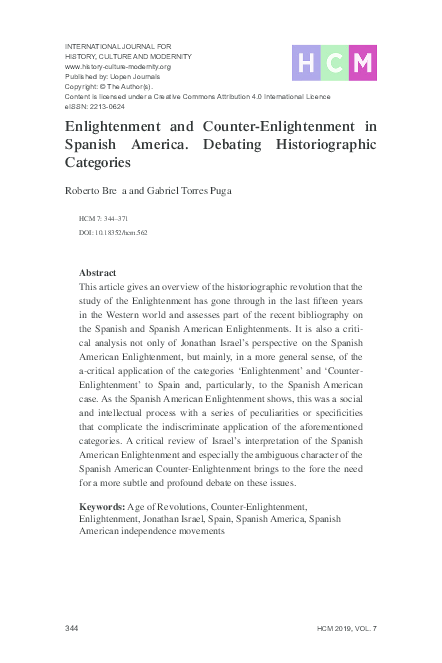 (PDF) Enlightenment and Counter-Enlightenment in Spanish America ...