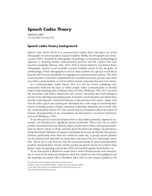 (PDF) Speech Codes Theory