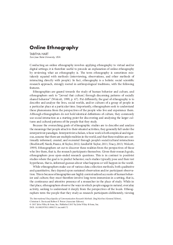 (PDF) Online Ethnography