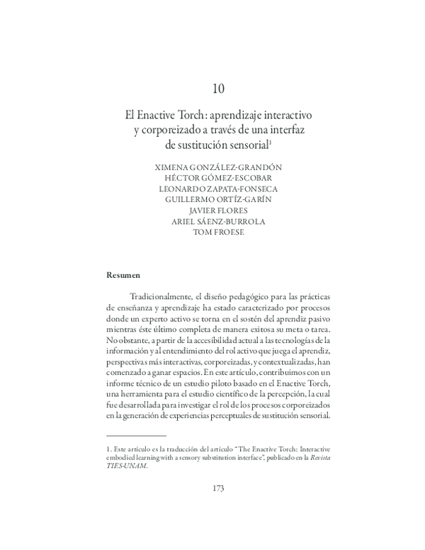 (PDF) El Enactive Torch: aprendizaje interactivo y corporeizado a ...
