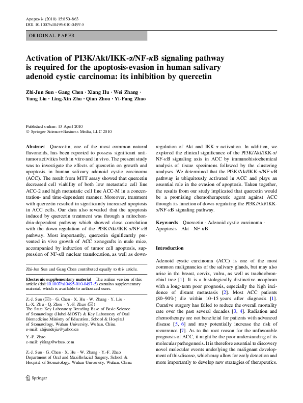 (PDF) Activation of PI3K/Akt/IKK-α/NF-κB signaling pathway is required ...