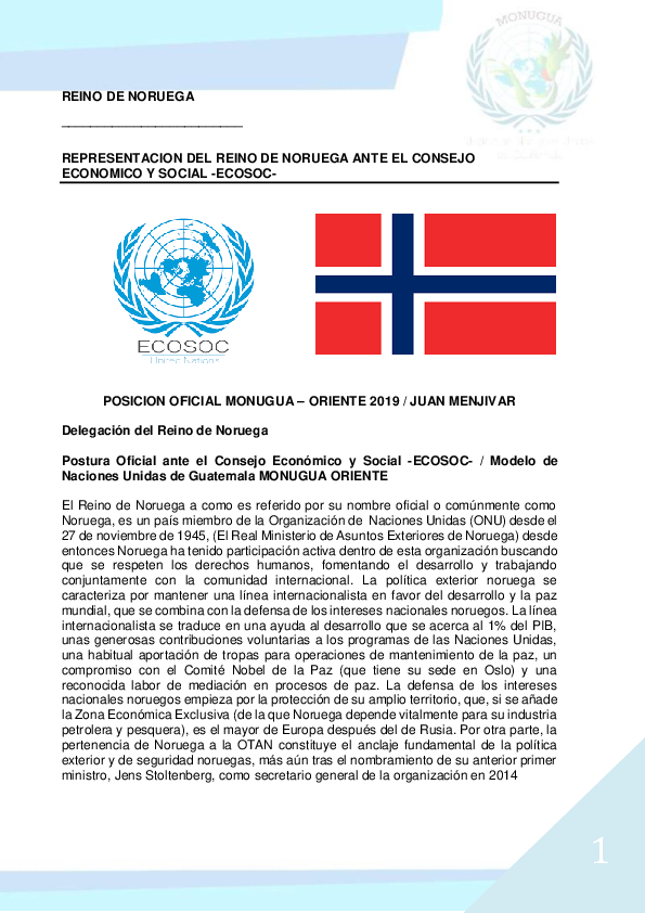 (PDF) POSITION PAPER NORUEGA JUAN MENJIVAR