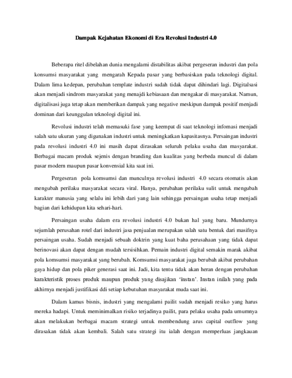 (DOC) Essai kejahatan revolusi industri