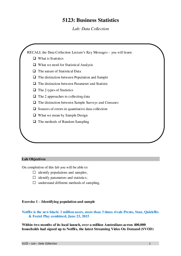 (DOC) Business Statistics Lab