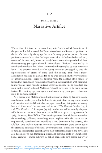 (PDF) 'Narrative Artifice'