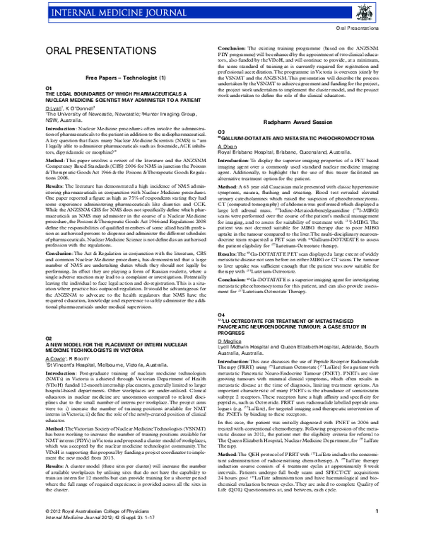(PDF) ANZSNM Oral Presentations