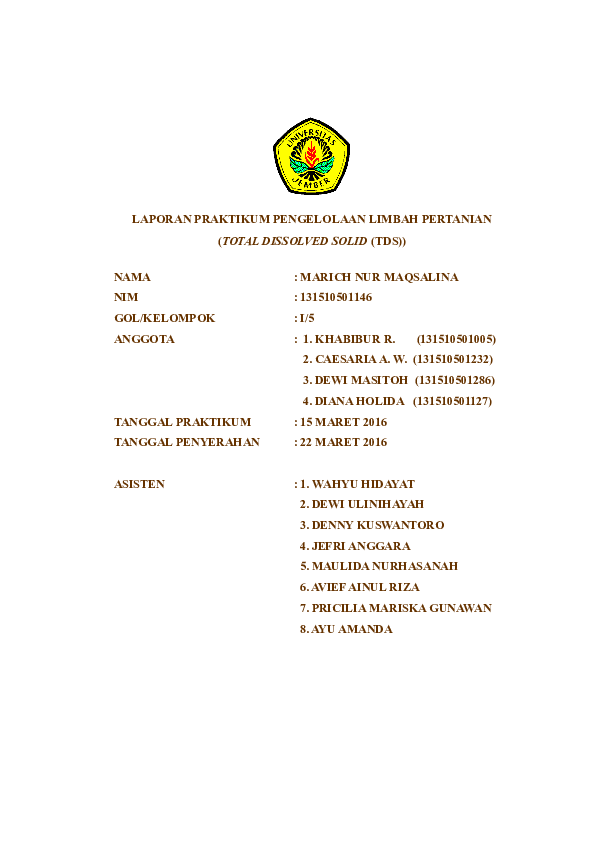 (DOC) TDS (Total Dissolved Solid)