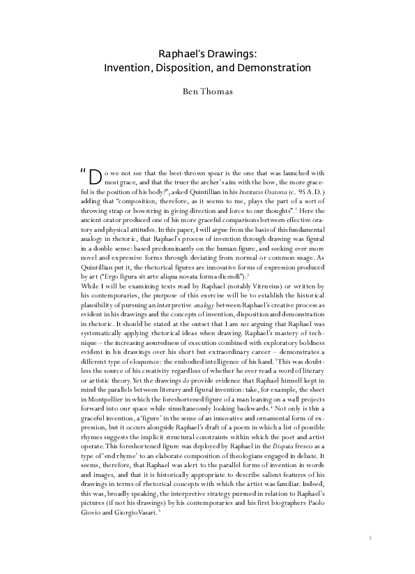 (PDF) Raphael's Drawings: Invention, Disposition, and Demonstration