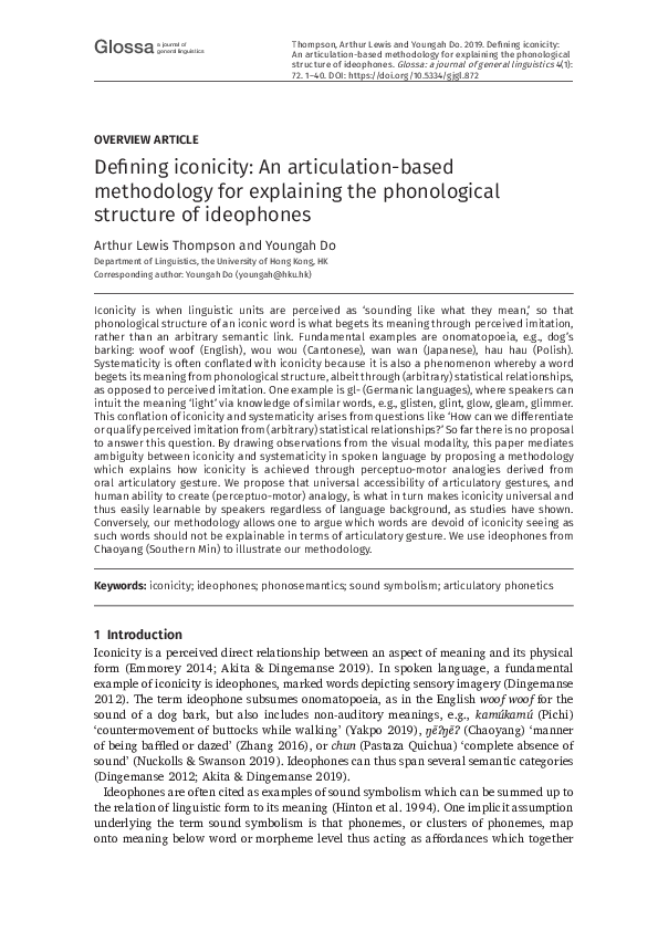 (PDF) Defining iconicity: An articulation-based methodology for ...