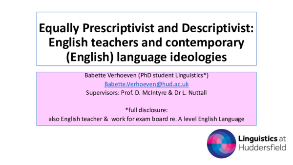 (PPT) Equally Prescriptivist and Descriptivist: English teachers and ...