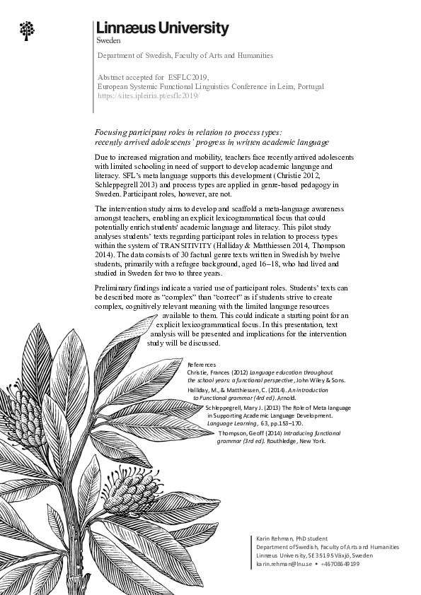 (PDF) The Role of Meta language in Supporting Academic Language Development