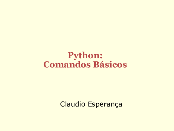 (PDF) Python: Comandos Básicos