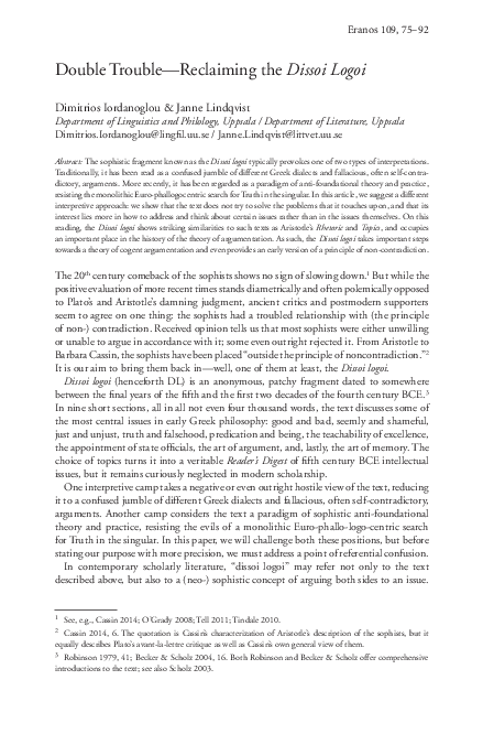 (PDF) Double Trouble-Reclaiming the Dissoi Logoi