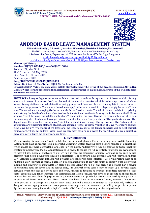 (PDF) ANDROID BASED LEAVE MANAGEMENT SYSTEM