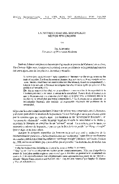 (PDF) La promiscuidad del significado: Néstor Perlongher