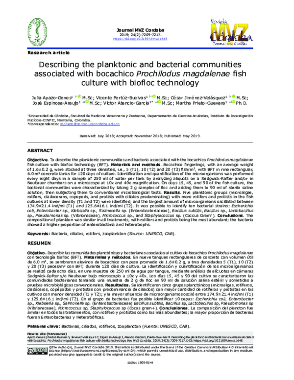 (PDF) Describing the planktonic and bacterial communities associated ...