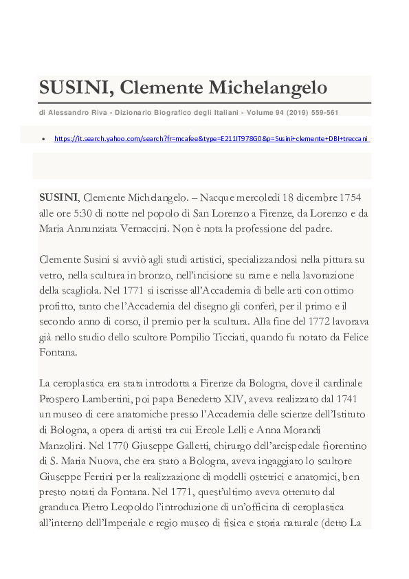 (DOC) SUSINI, Clemente Michelangelo (1754-1814)