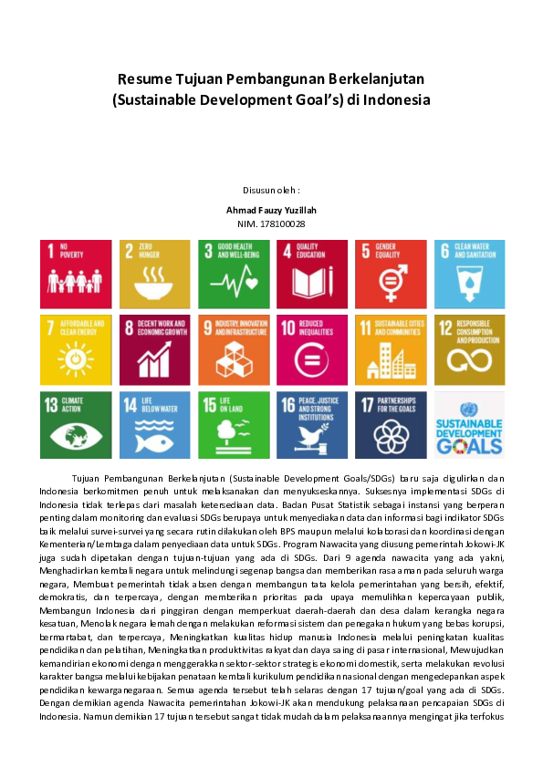 (PDF) Resume Tujuan Pembangunan Berkelanjutan (Sustainable Development ...